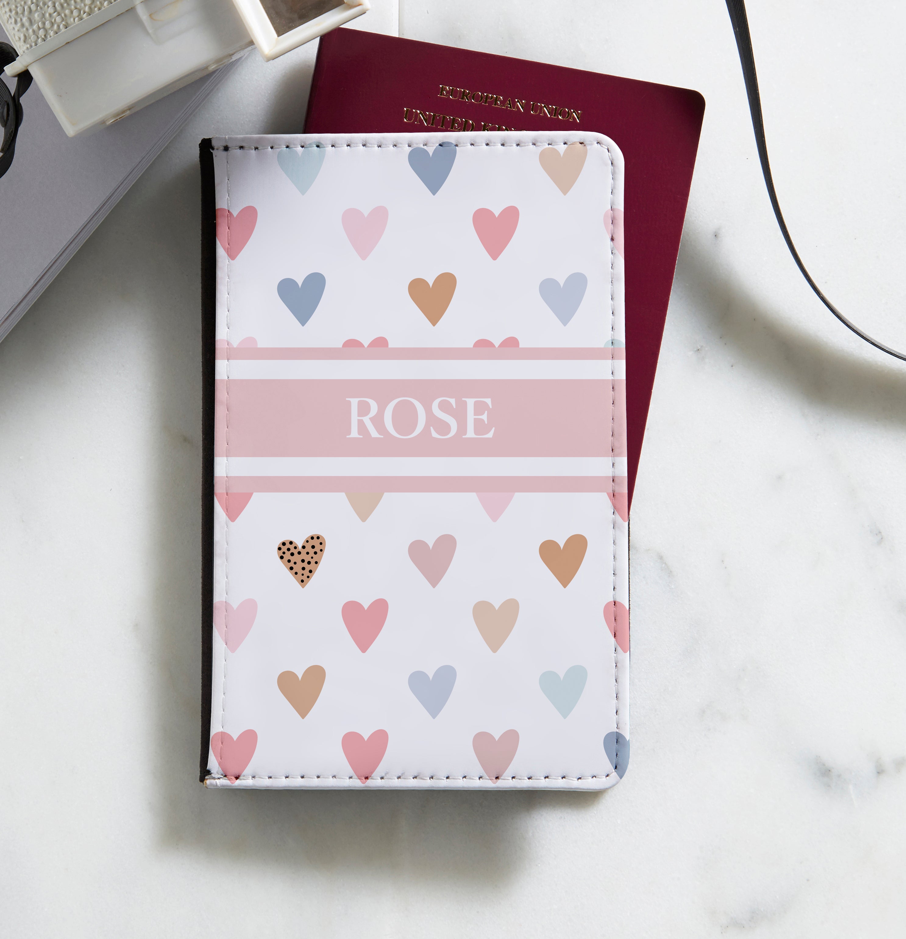 Kids Personalised Passport | Cute Hearts – Koko Blossom