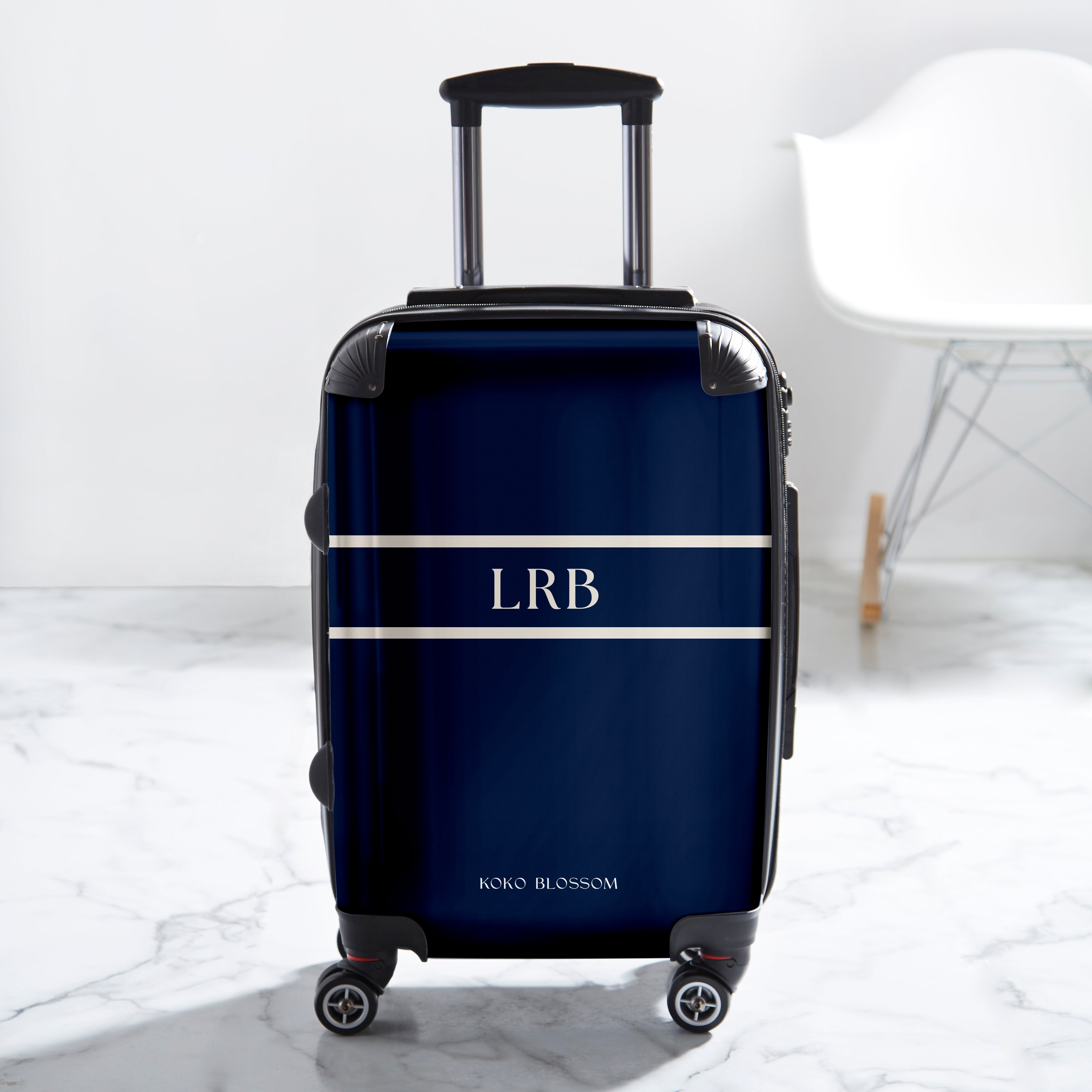 Personalised Suitcase | Navy Blue Suitcase | Personalised Travel ...