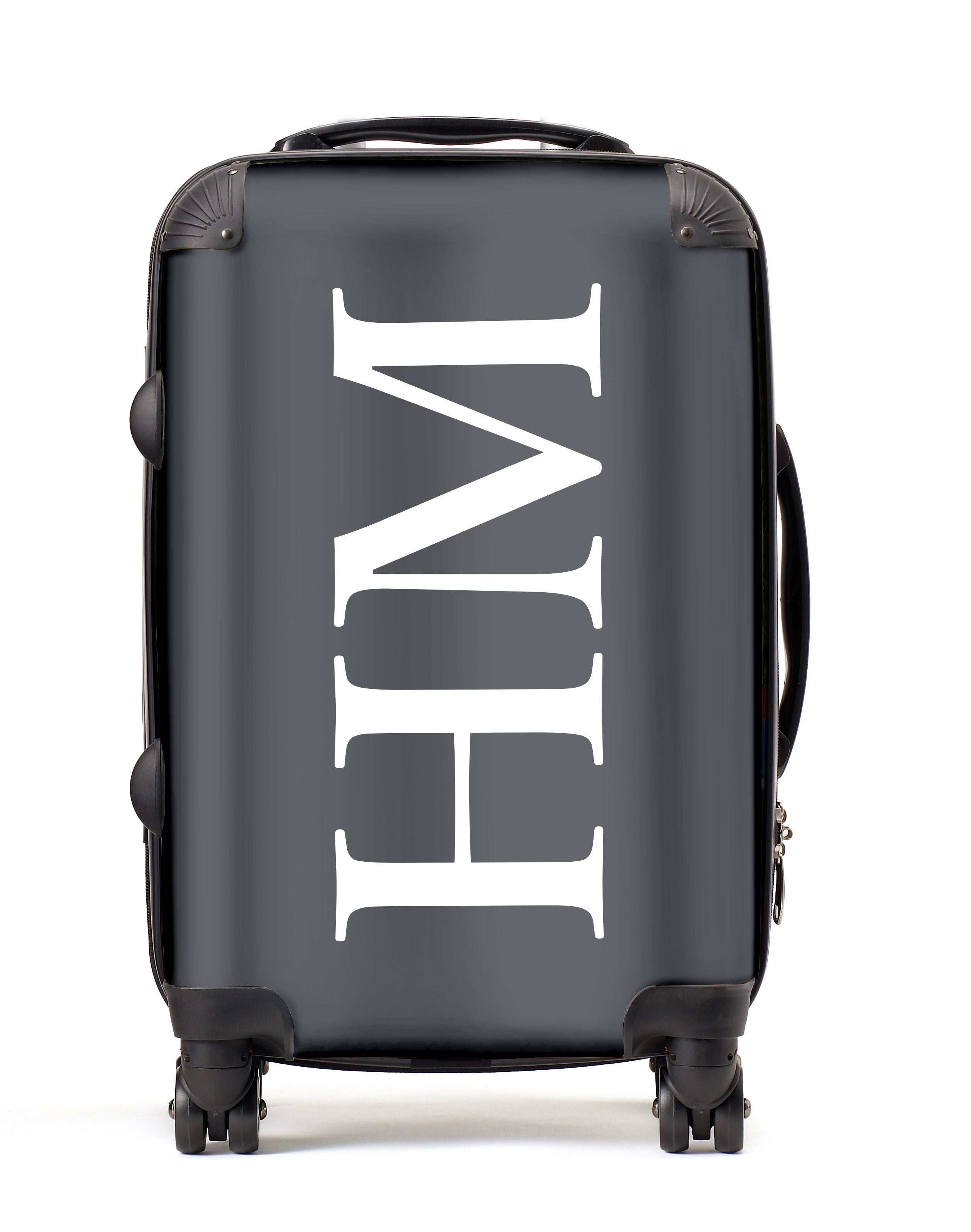Personalised Suitcase | Dark Grey Monogram Suitcase | Personalised ...